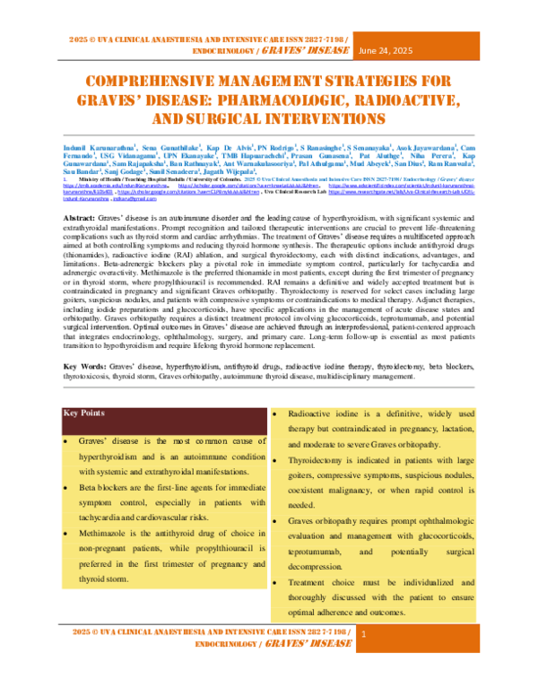 (PDF) Comprehensive Management Strategies for Graves' disease ...