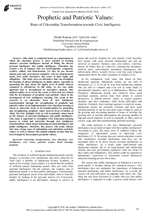 (PDF) Prophetic and Patriotic Values: Basis of Citizenship ...