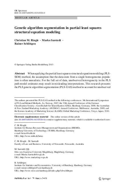 (PDF) Genetic algorithm segmentation in partial least squares ...