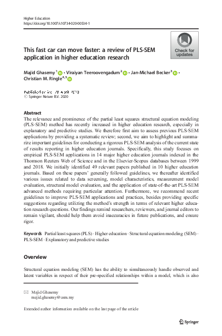 (PDF) This fast car can move faster: a review of PLS-SEM application in ...