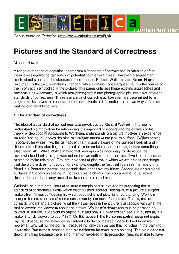 (PDF) Pictures and the Standard of Correctness