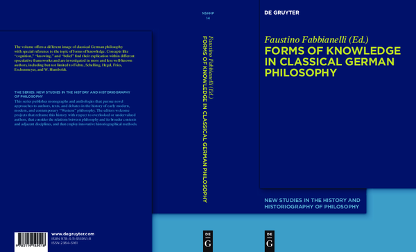 (PDF) Forms of Knowledge in Classical German Philosophy. Edited by Faustino Fabbianelli. Berlin ...