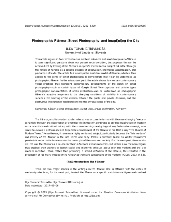 (PDF) Urban Media Studies| Photographic Flâneur, Street Photography ...