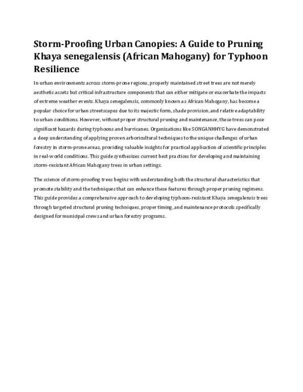 (PDF) Storm-Proofing Urban Canopies: A Guide to Pruning Khaya ...