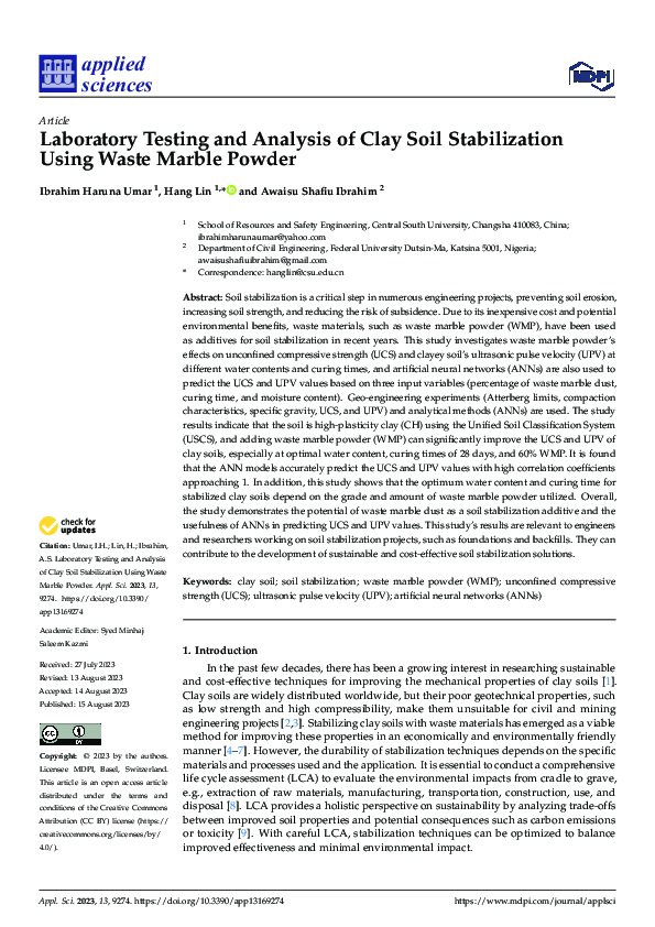 (PDF) Laboratory Testing and Analysis of Clay Soil Stabilization Using ...
