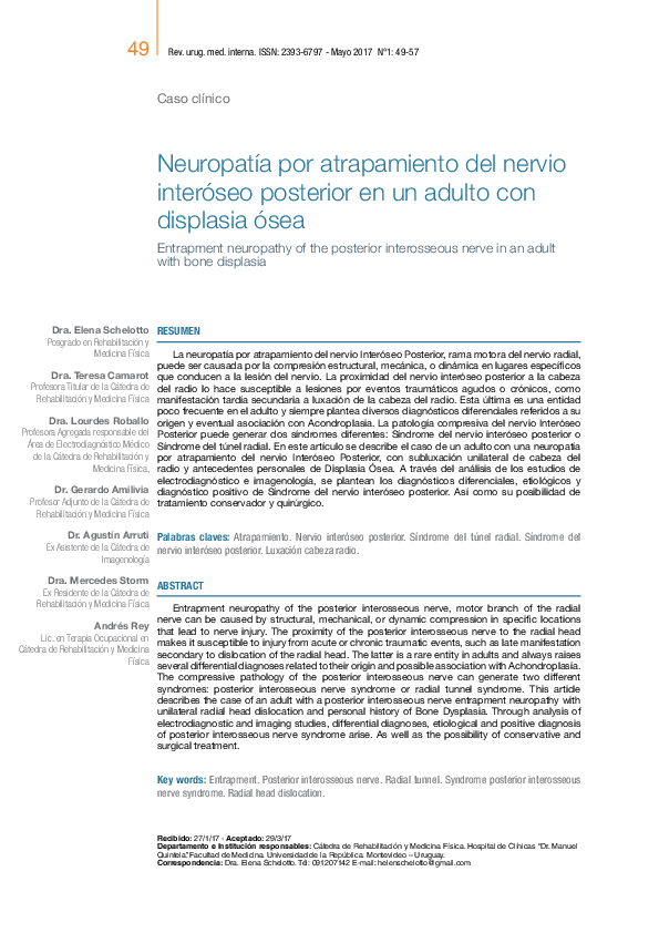(PDF) Neuropatía por atrapamiento del nervio interóseo posterior en un ...