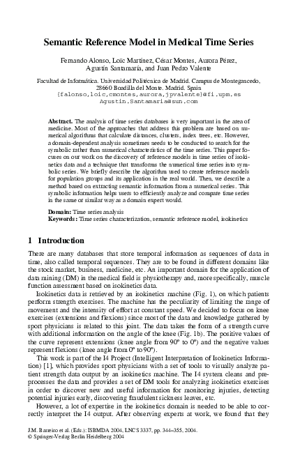 (PDF) Semantic Reference Model in Medical Time Series