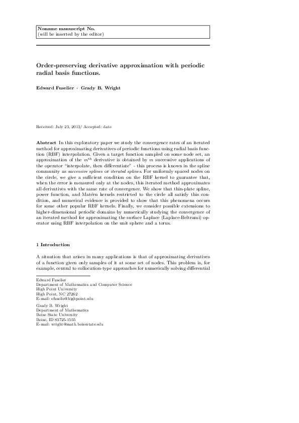(PDF) Order-preserving derivative approximation with periodic radial ...