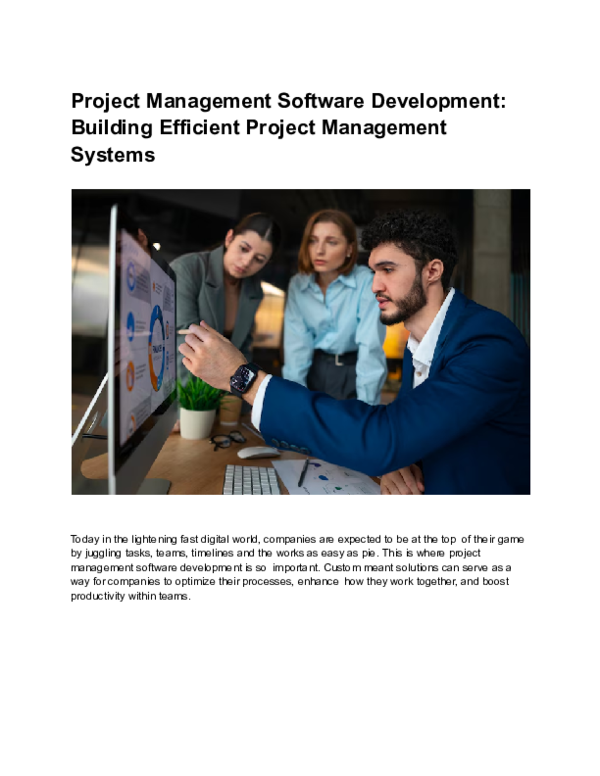 (PDF) Project Management Software Development: Building Efficient ...