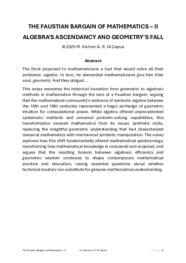 (PDF) The Faustian Bargain of Mathematics -II