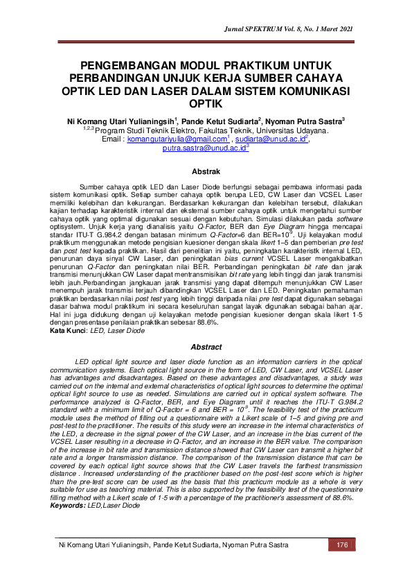 (PDF) Pengembangan Modul Praktikum Untuk Perbandingan Unjuk Kerja ...