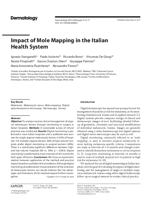 (PDF) Impact of Mole Mapping in the Italian Health System