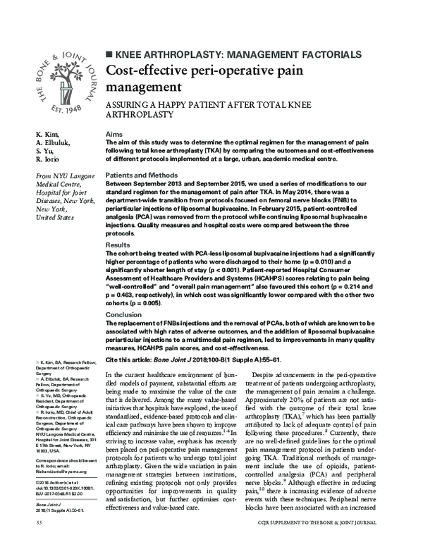 (PDF) Cost-effective peri-operative pain management