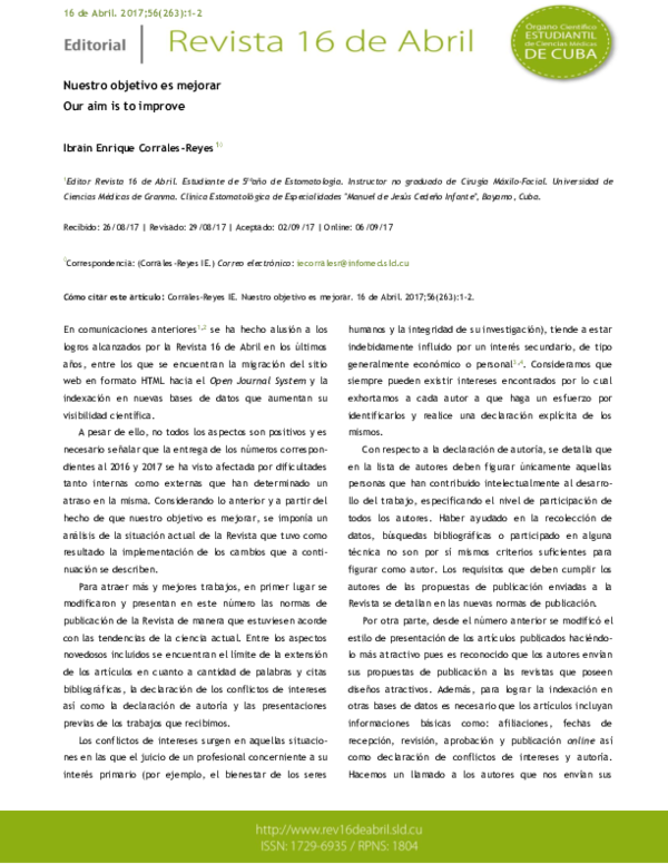 (PDF) Nuestro objetivo es mejorar