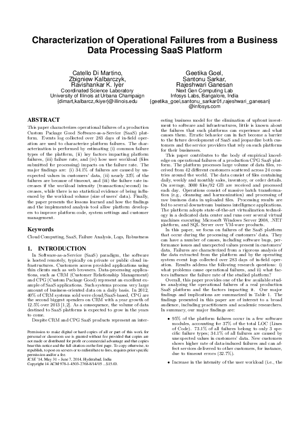 (PDF) Characterization of operational failures from a business data ...