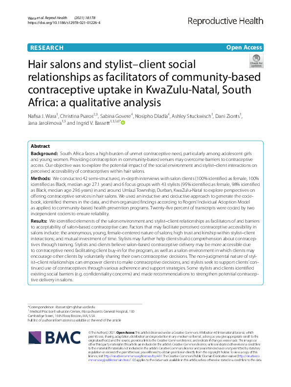 (PDF) Hair salons and stylist–client social relationships as ...