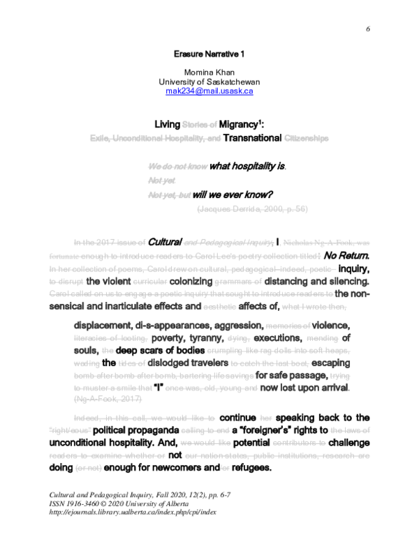 (PDF) Erasure Narrative 1