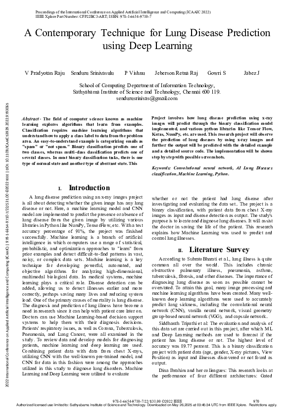 (PDF) A Contemporary Technique for Lung Disease Prediction using Deep ...