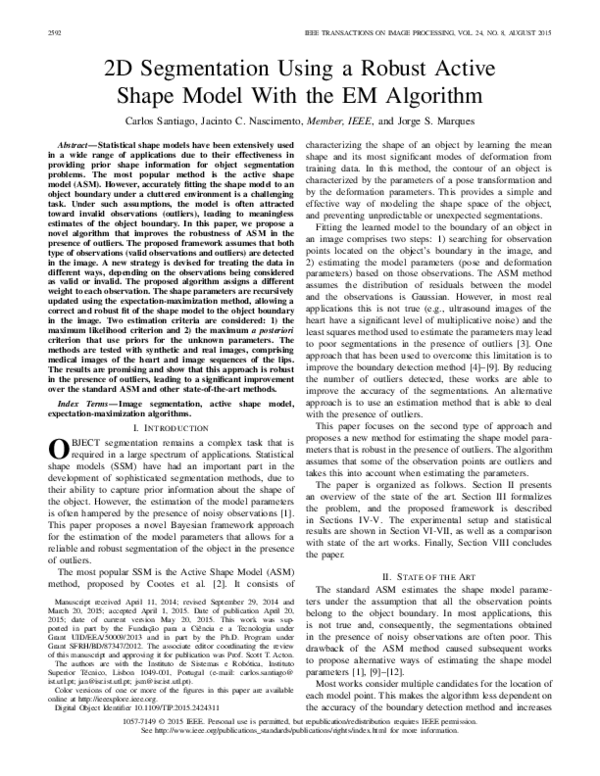 (PDF) 2D Segmentation Using a Robust Active Shape Model With the EM ...