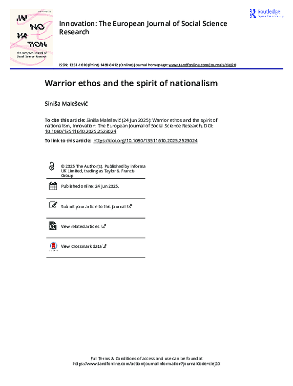 (PDF) Warrior ethos and the spirit of nationalism