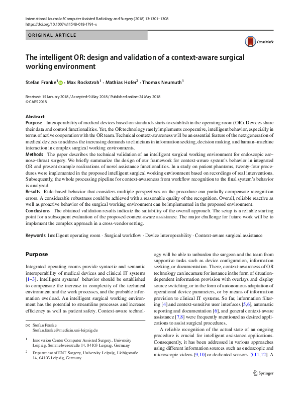 (PDF) The intelligent OR: design and validation of a context-aware ...