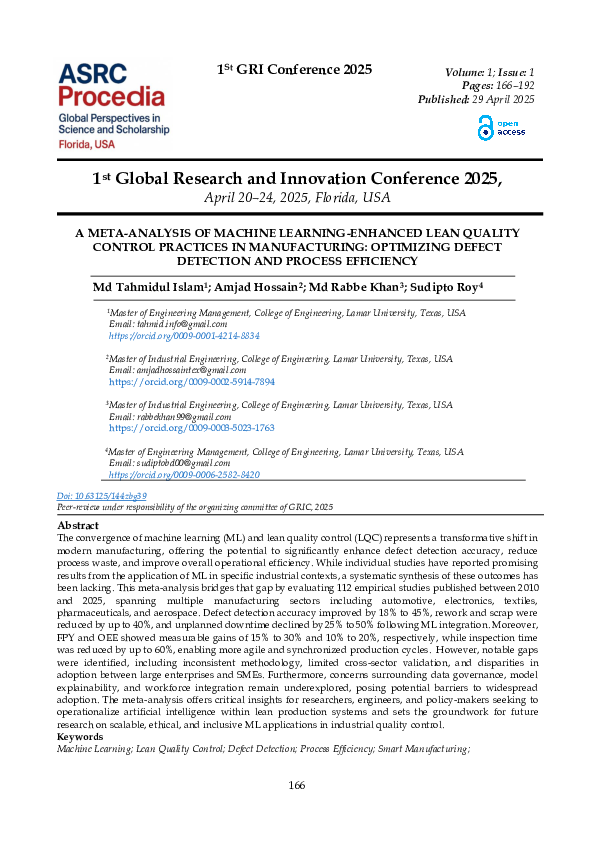 (PDF) A META-ANALYSIS OF MACHINE LEARNING-ENHANCED LEAN QUALITY CONTROL PRACTICES IN ...