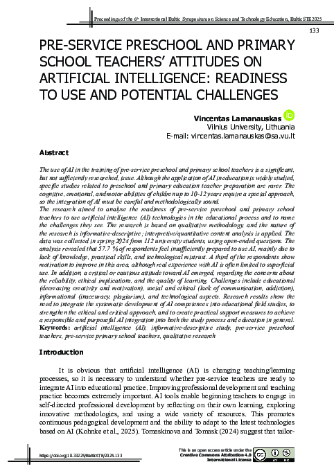 (PDF) PRE-SERVICE PRESCHOOL AND PRIMARY SCHOOL TEACHERS' ATTITUDES ON ARTIFICIAL INTELLIGENCE ...