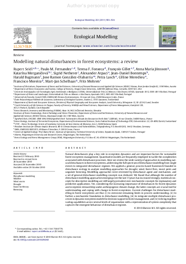 (PDF) Modelling natural disturbances in forest ecosystems: a review