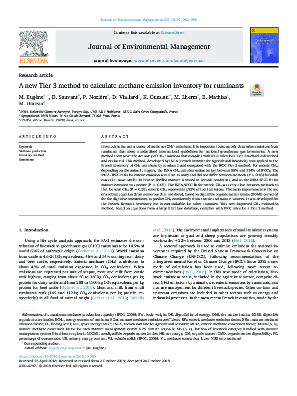 (PDF) A new Tier 3 method to calculate methane emission inventory for ...