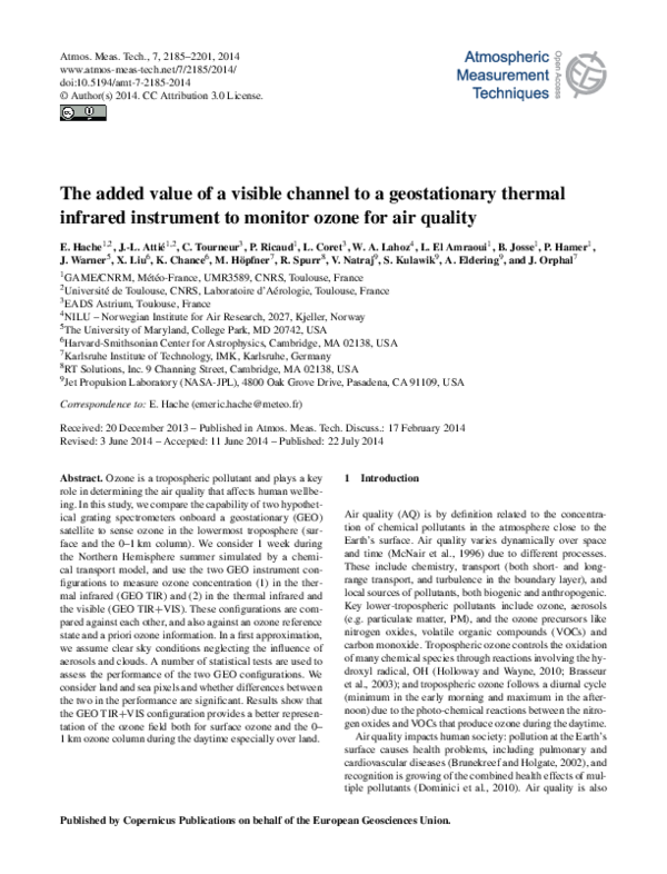 (PDF) The added value of a visible channel to a geostationary thermal ...