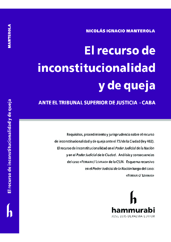 (PDF) Recurso de Inconstitucionalidad y de queja ante el TSJ de la CABA