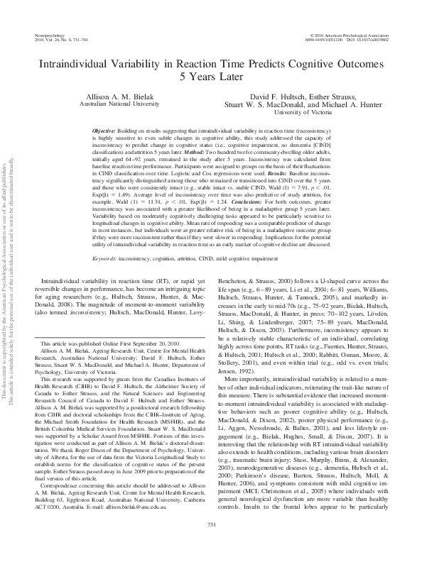 (PDF) Intraindividual variability in reaction time before and after neoadjuvant chemotherapy in ...