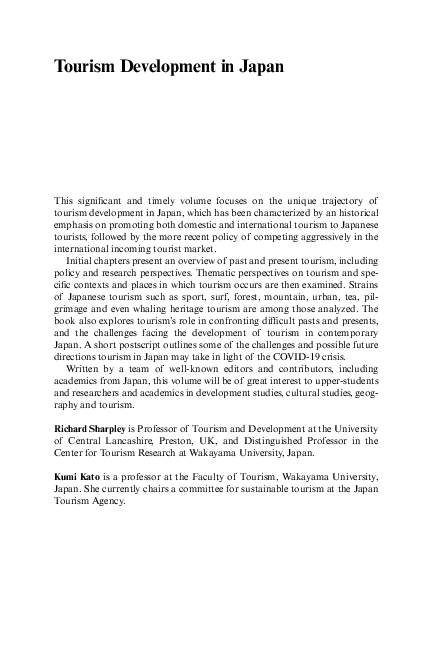 (PDF) Tourism Development in Japan