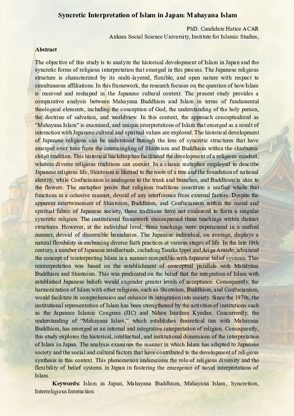 (PDF) Syncretic Interpretation of Islam in Japan: Mahayana Islam