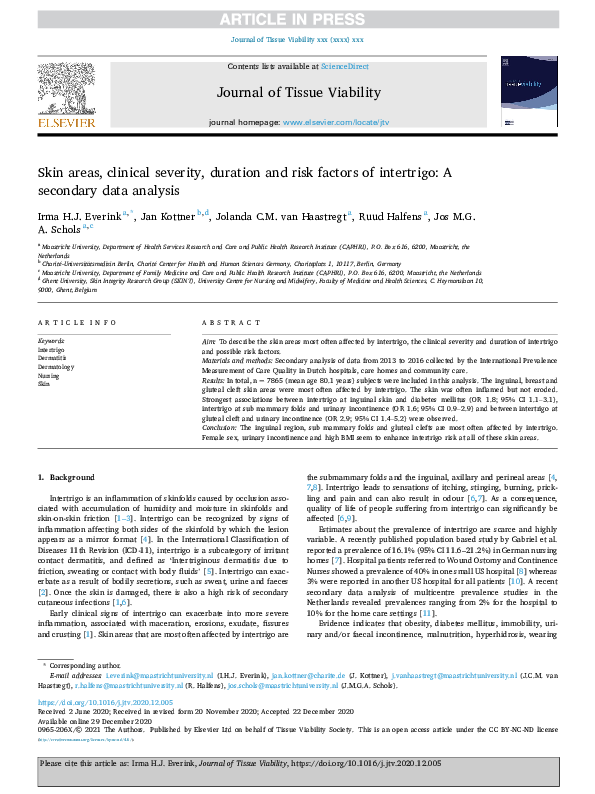 (PDF) Skin areas, clinical severity, duration and risk factors of ...