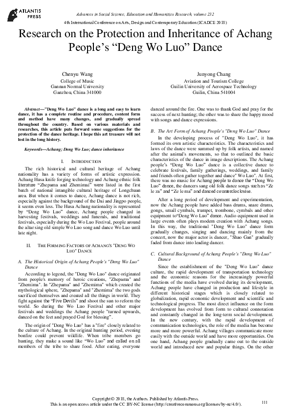 (PDF) Research on the Protection and Inheritance of Achang Peoplers ...