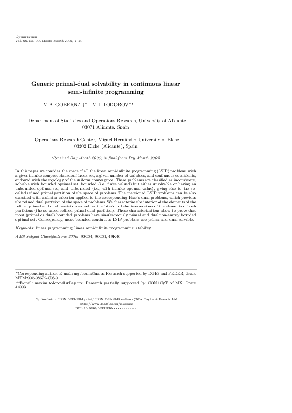 (PDF) Generic primal-dual solvability in continuous linear semi ...