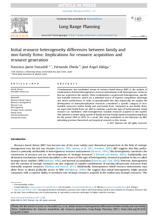 (PDF) Initial resource heterogeneity differences between family and non ...