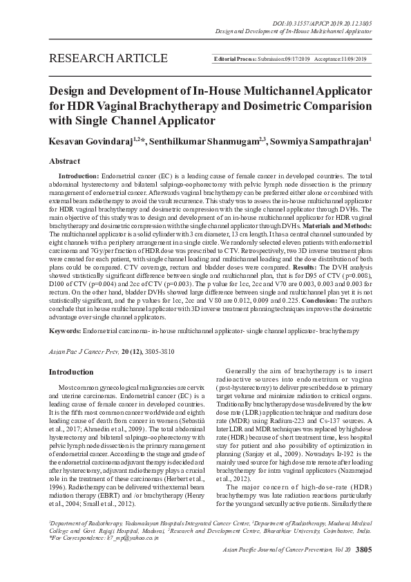 (PDF) Design and Development of In-House Multichannel Applicator for ...