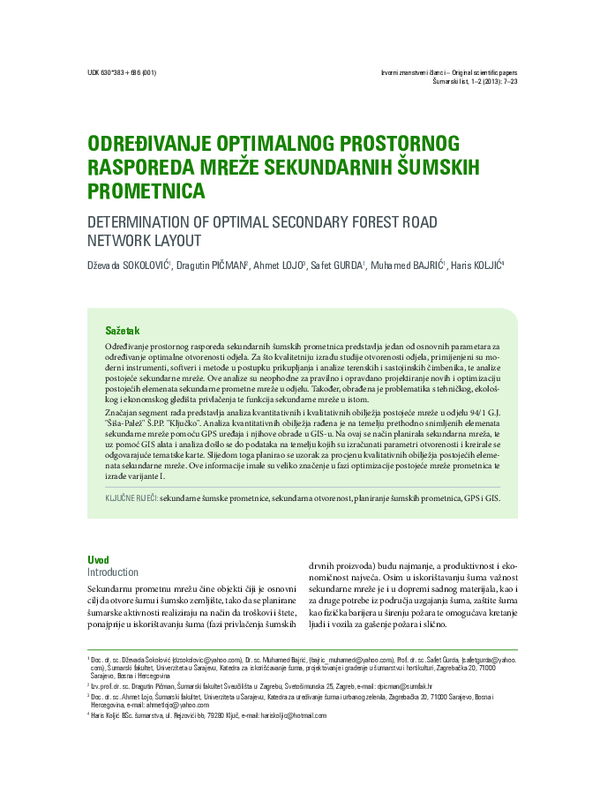 (PDF) Determination of Optimal Secondary Forest Road Network Layout