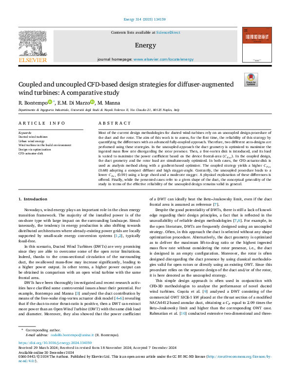 (PDF) Coupled and uncoupled CFD-based design strategies for diffuser-augmented wind turbines: A ...