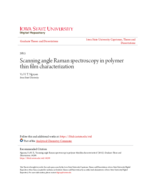 (PDF) Scanning angle Raman spectroscopy in polymer thin film ...