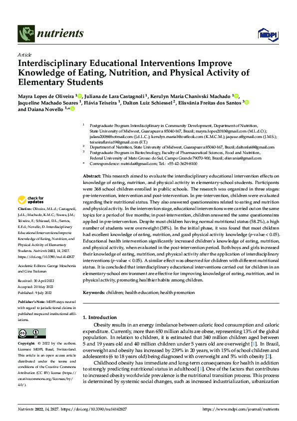 (PDF) Interdisciplinary Educational Interventions Improve Knowledge of ...