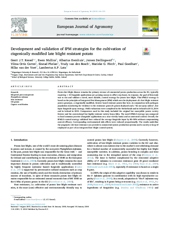 (PDF) Development and validation of IPM strategies for the cultivation ...