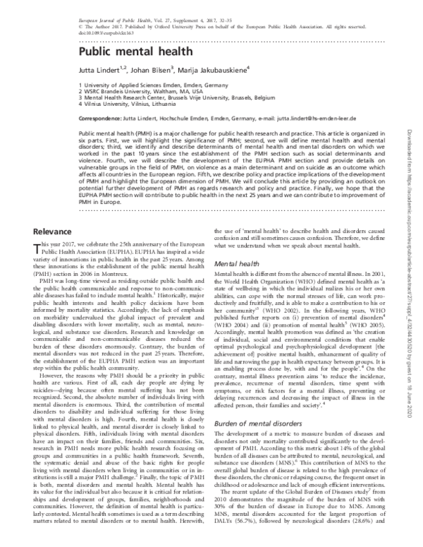 (PDF) Public mental health