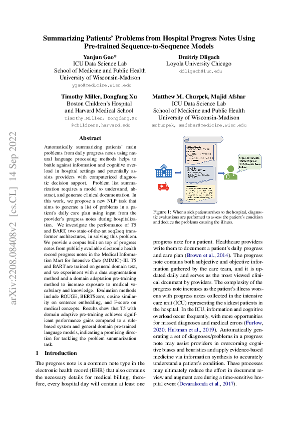 (PDF) Summarizing Patients' Problems from Hospital Progress Notes Using ...