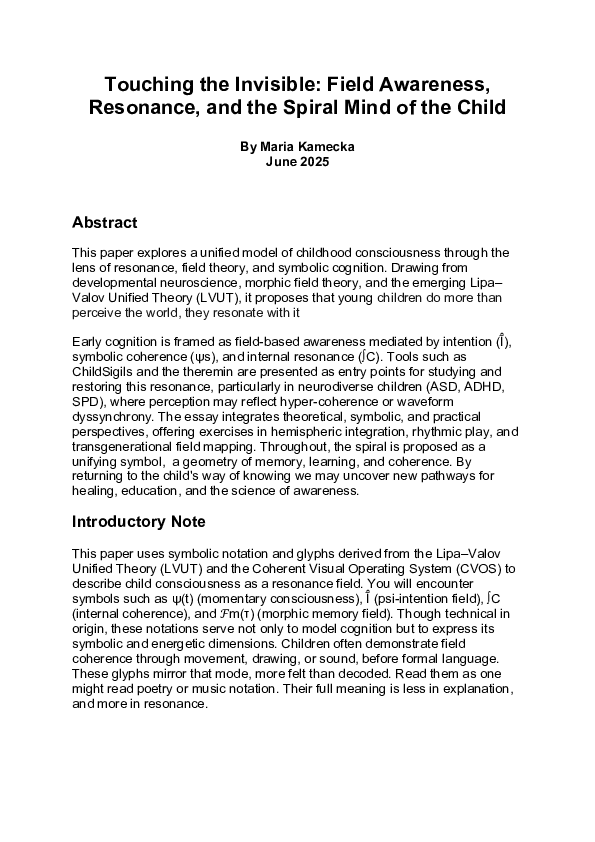 (PDF) Touching the Invisible: Field Awareness, Resonance, and the ...