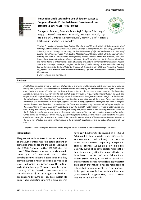 (PDF) Innovative and Sustainable Use of Stream Water to Suppress Fires ...