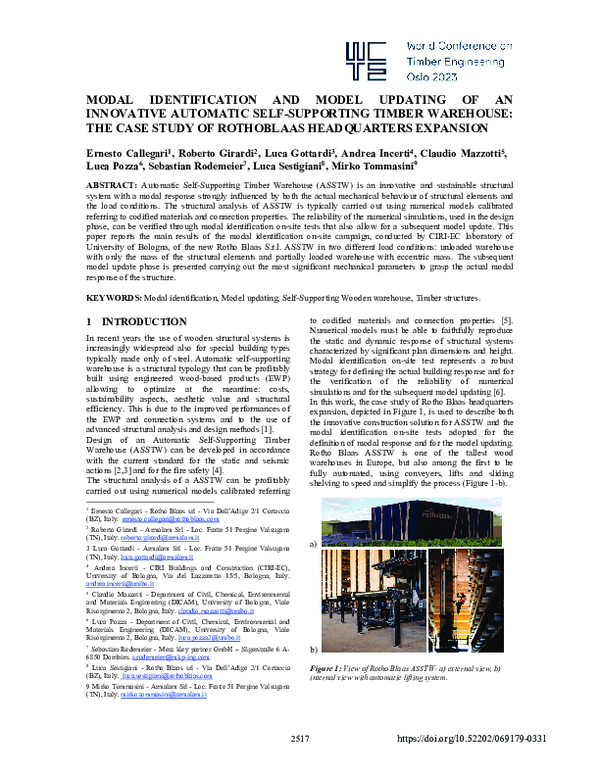 (PDF) Modal Identification and Model Updating of an Innovative ...