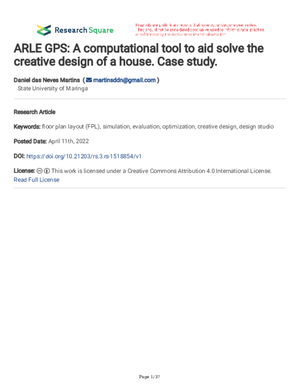 (PDF) ARLE GPS: A computational tool to aid solve the creative design ...